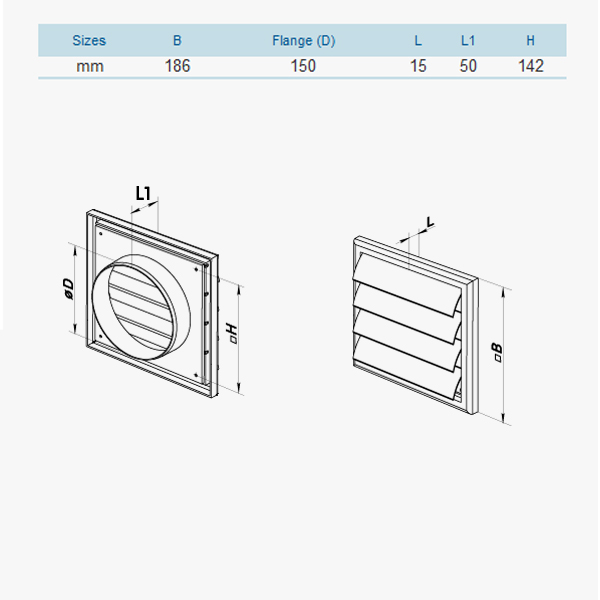 Gravity Vent White 150mm | Pure Ventilaiton Australia