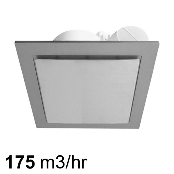 Airbus 200 Square Low Profile Exhaust Fan - Silver| Pure Ventilation