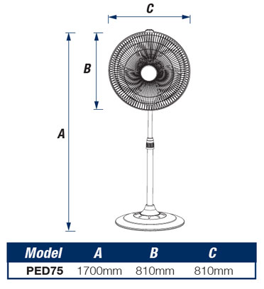 Matte Black Commercial Pedestal Fan 30" | Pure Ventilation Australia